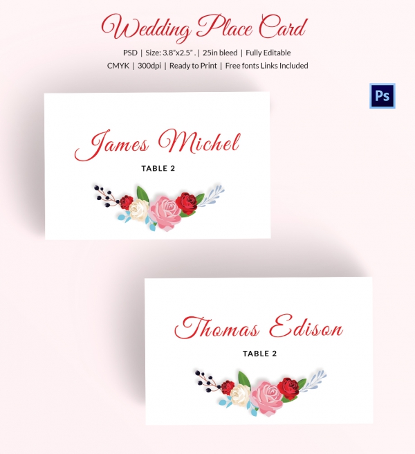 38 Wedding Place Card Templates