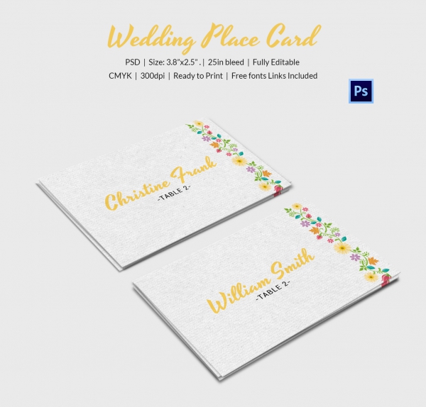 38 Wedding Place Card Templates 38 Wedding Place Card Templates