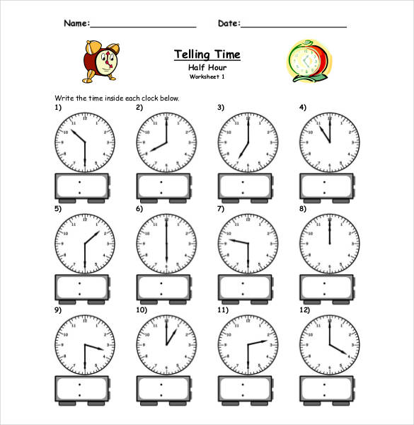 Printable Clock Worksheets