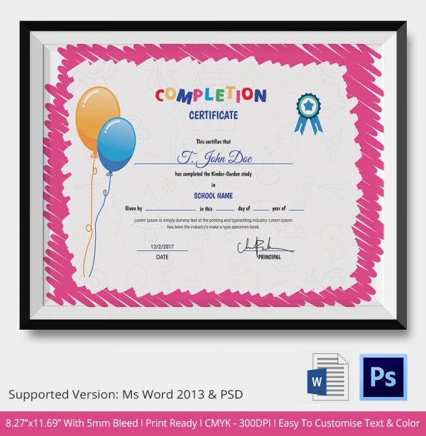 Editable Kindergarten Diploma Template