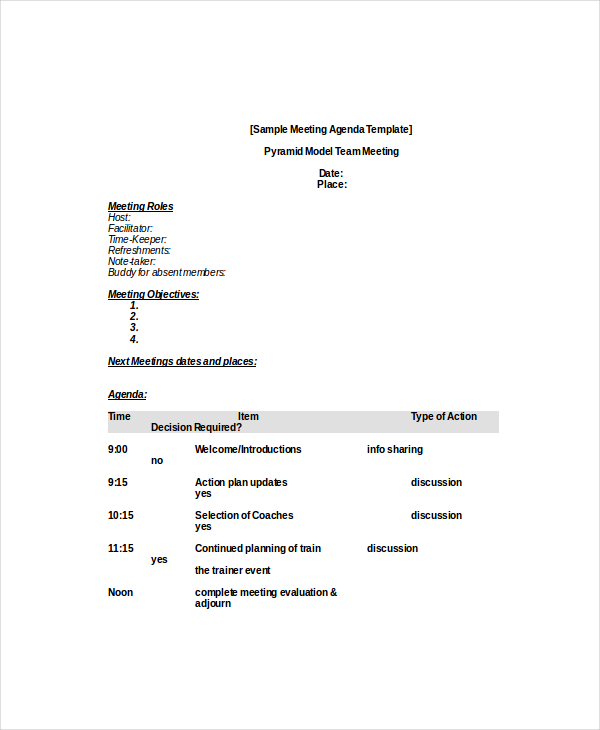 Business Meeting Agenda Template – 10+ Free Word, PDF Documents Download
