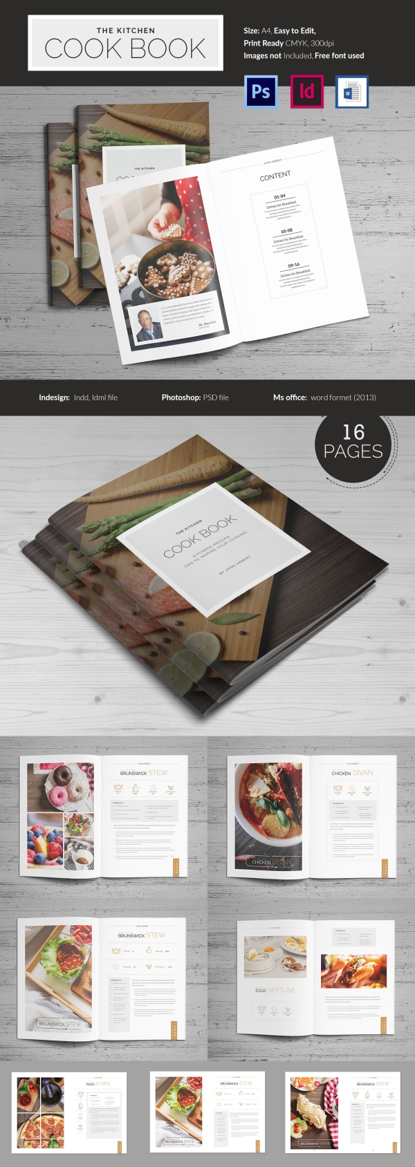 46+ Cookbook Templates in PSD | AI | Vector EPS | InDesign | Publisher