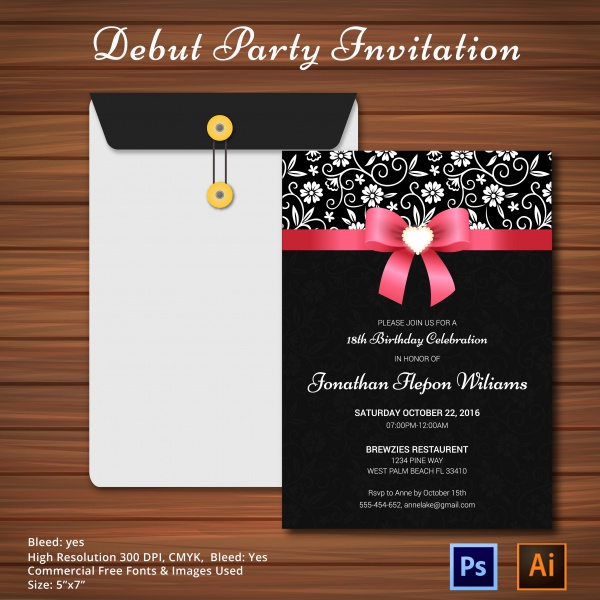 Debut Invitation Template 26 Free Word PDF PSD Format Download 