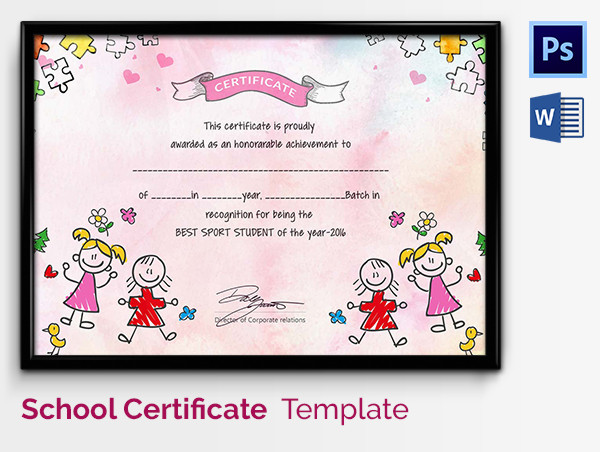 Preschool Certificate Template 18 Free Word PDF PSD Format Download 
