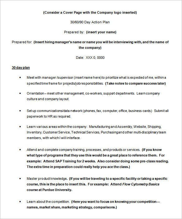 90 Action Plan Templates Word Excel PDF Apple Pages