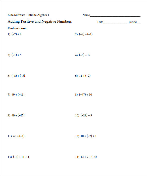13+ Simple Algebra Worksheet Templates -Word, PDF
