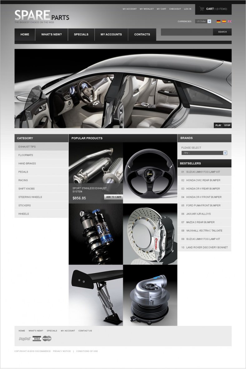 Car Template Auto Parts