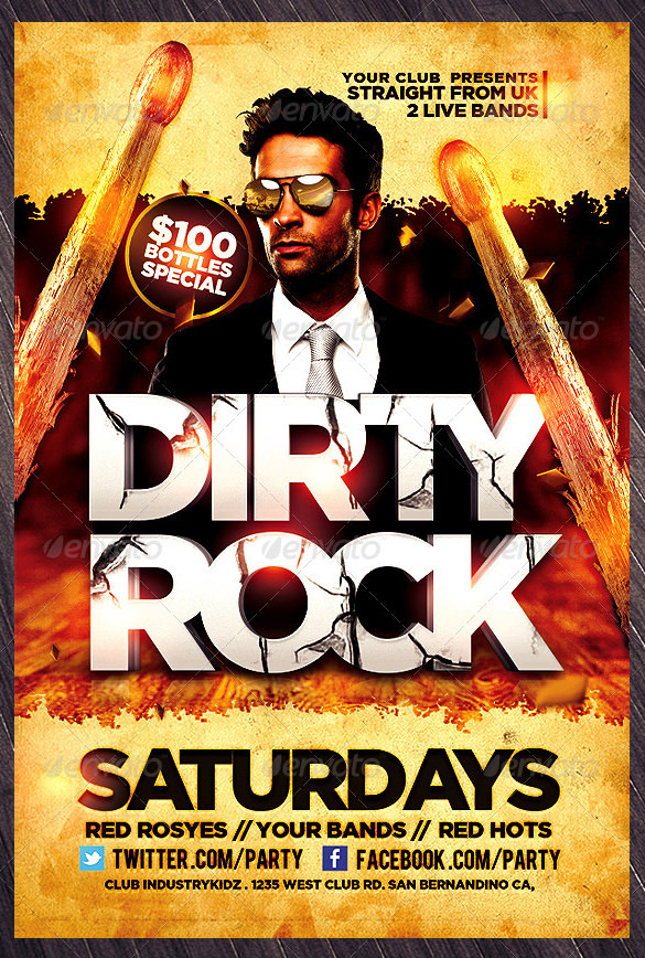 Rock Band Flyer Template Free Printable Templates