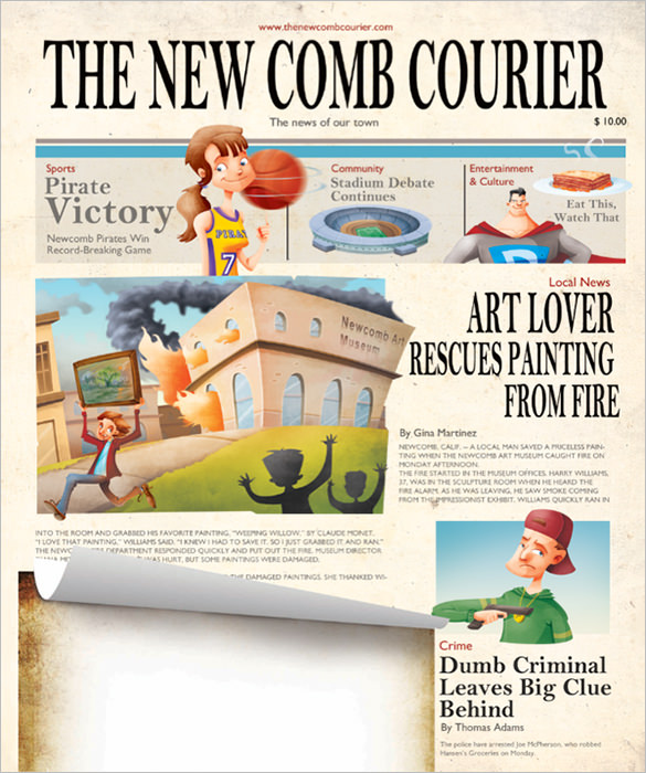 Kids Newspaper Template 11 Free PSD Indesign EPS Documents Download 