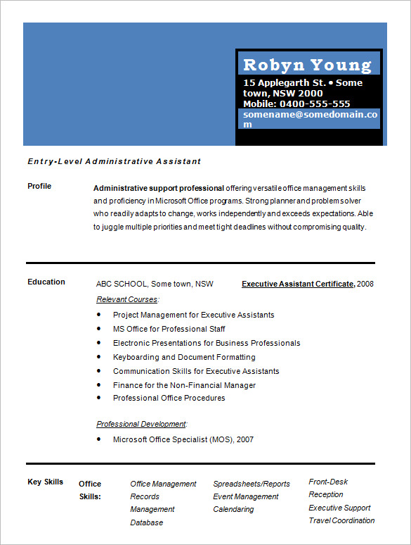 41 One Page Resume Templates Free Samples Examples Formats 