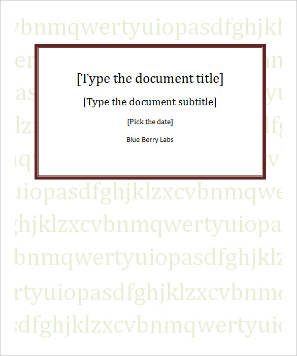 Report Cover Template - 4+ Free Word Documents Download