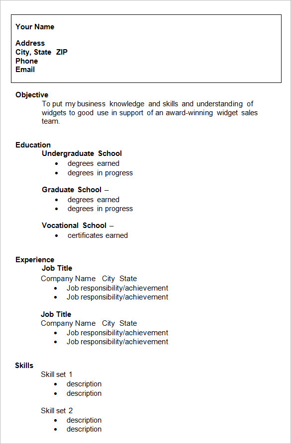 10+ College Resume Template, Sample, Examples