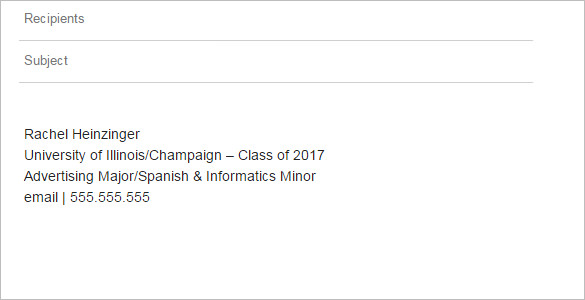 13+ College Student Email Signatures