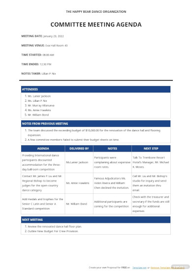 16+ Committee Meeting Agenda Templates - Sample, Example Format Download