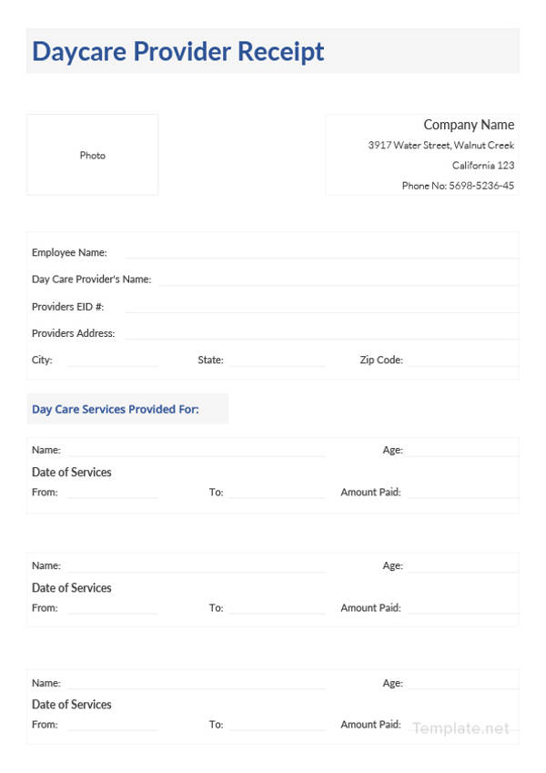 20+ Daycare Receipt Templates in Word | Google Docs | Google Sheets ...