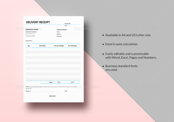 16+ Delivery Receipt Templates - DOC, PDF, Excel