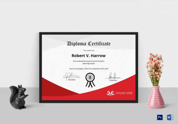 Diploma Certificate Template - 35+ Word, PDF, PSD, EPS, InDesign ...
