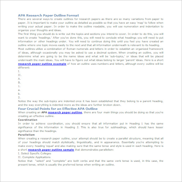 4 Research Outline Templates DOC PDF