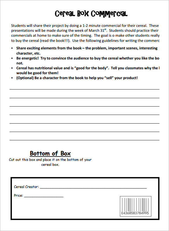 Chapter 10 Basics Of Report Writing Flashcards Quizlet Cereal Box 