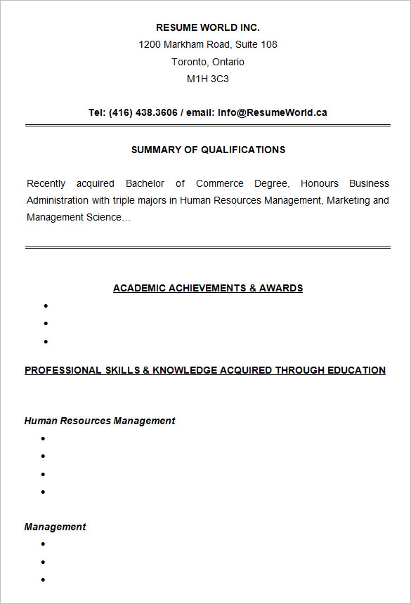 10+ College Resume Template, Sample, Examples