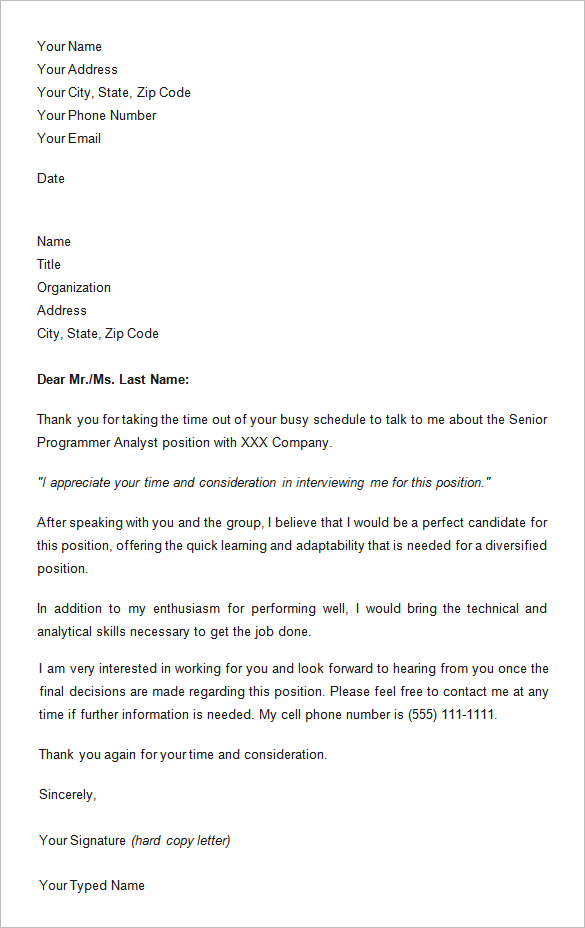 11 Follow Up Email Templates After Interview DOC PDF