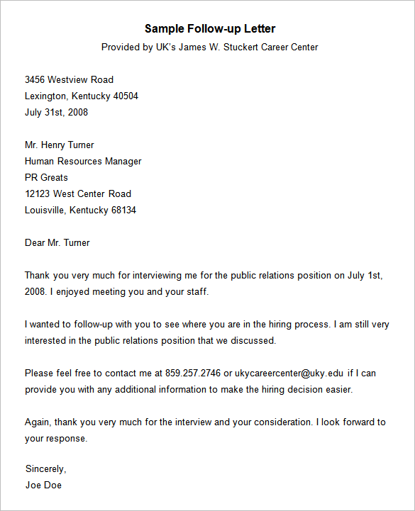 11 Follow Up Email Templates After Interview DOC PDF
