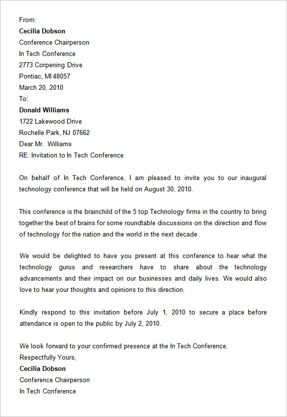 Invitation Letter Meeting