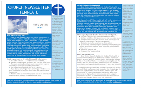 Best Church Newsletter Template 12 Free Sample Example Format