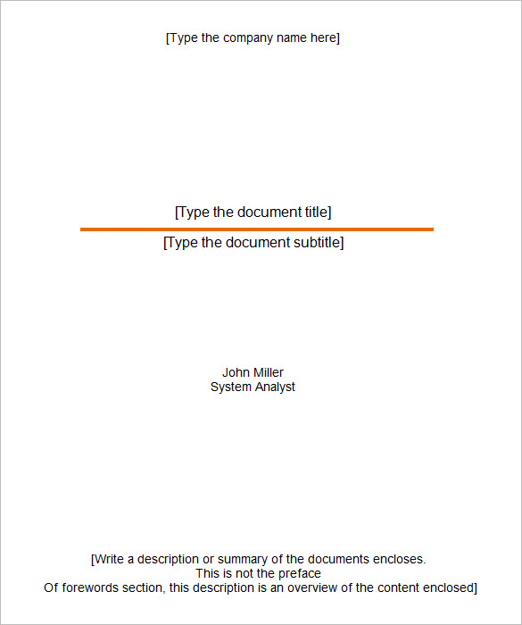 Report Cover Template - 4+ Free Word Documents Download