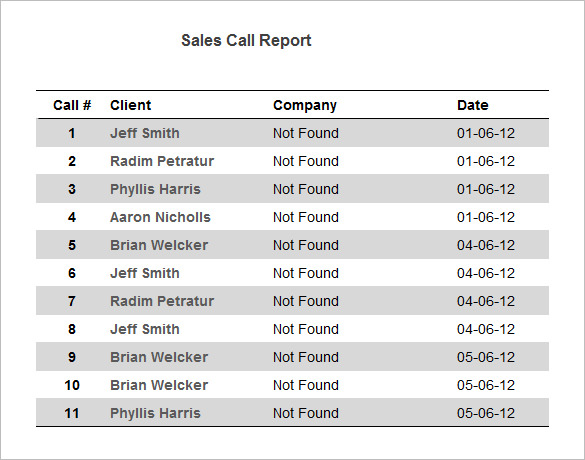 26+ Call Report Templates - PDF, Word, Pages