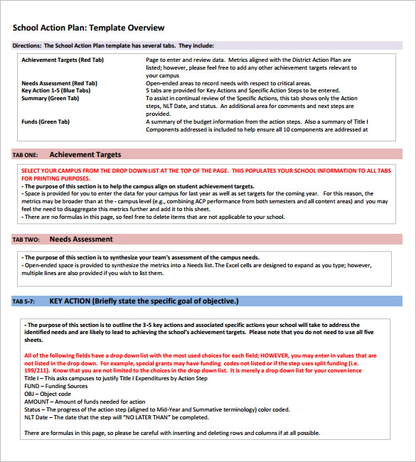 7+ School Action Plan Templates - Word, Excel, PDF