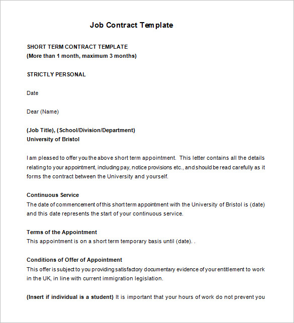 18+ Job Contract Templates - Word, Pages, Docs