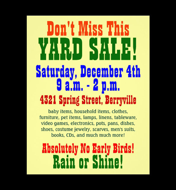 Dentrodabiblia Church Rummage Sale Flyer Template