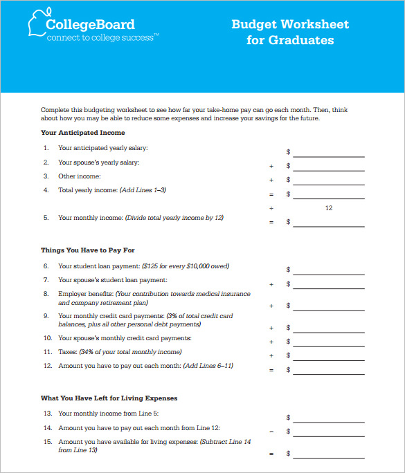 College Budget Template - 10+ Free Word, PDF, Excel Documents Download!
