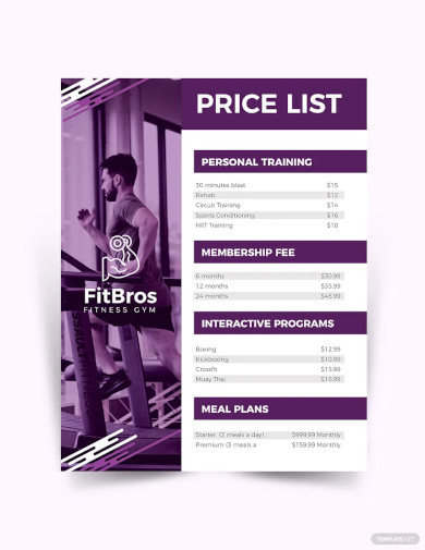 Free 40+ Price List Templates, DOC, PDF, Excel, PSD