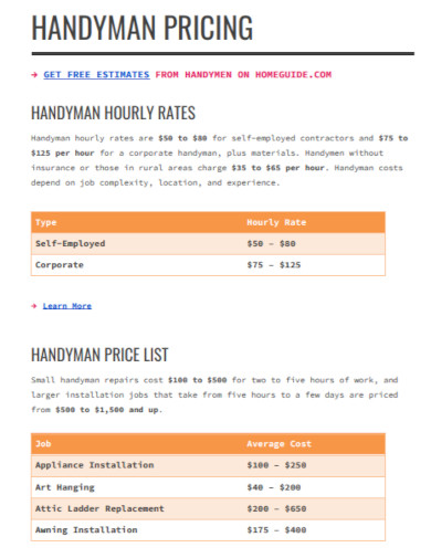 Free 40+ Price List Templates, DOC, PDF, Excel, PSD