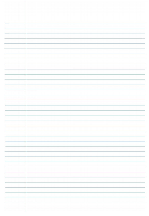 Notebook Paper Template For Word