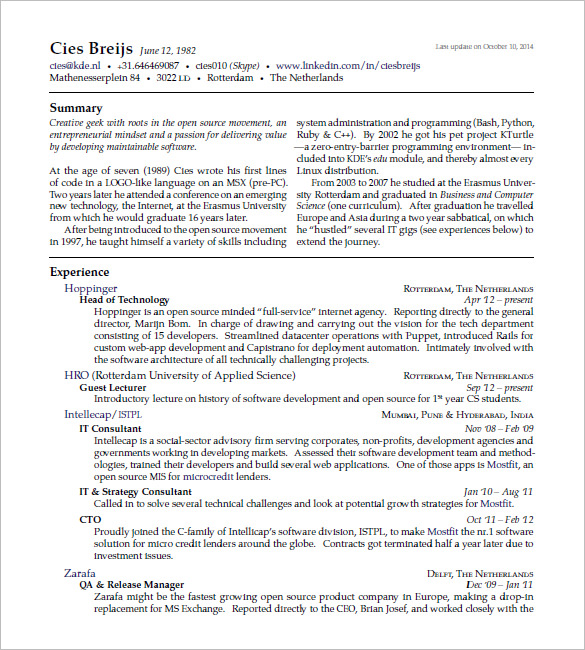 15+ Latex Resume Templates - PDF, DOC