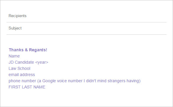 13+ College Student Email Signatures