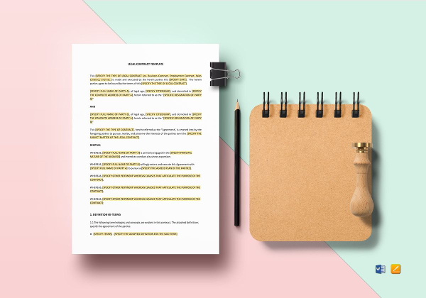 12+ Legal Contract Templates - Word, PDF, Google Docs Documents Download