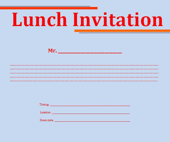 38+ Lunch Invitation Templates - PSD, AI, Word