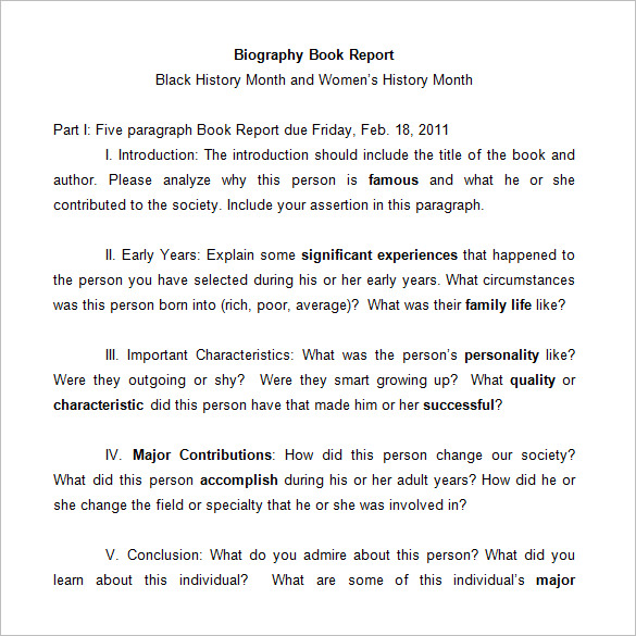7 Middle School Book Report Templates Samples DOC PDF