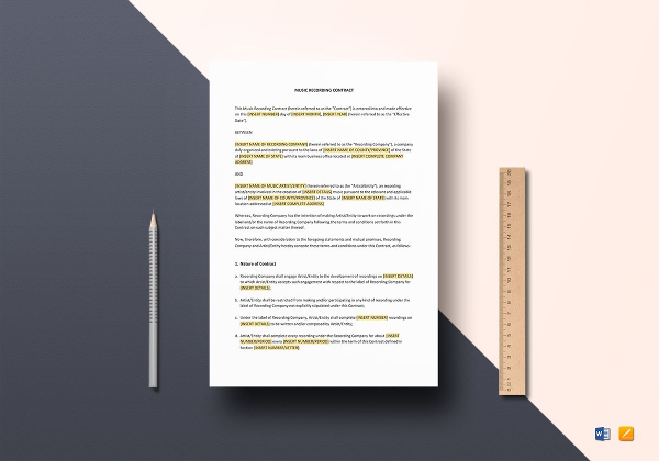 20+ Music Contract Templates - Word, PDF, Google Docs, Apple Pages