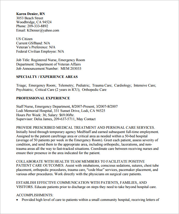 7+ Federal Resume Template - Word, PDF