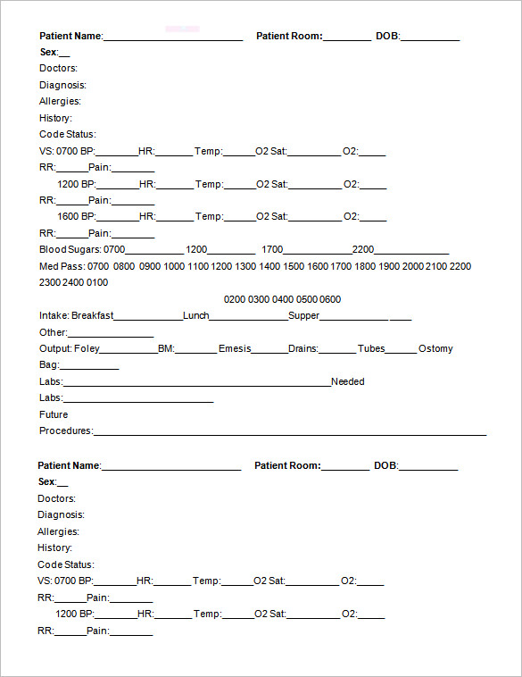5+ Nursing Worksheet Templates - Free Word, PDF Documents Download