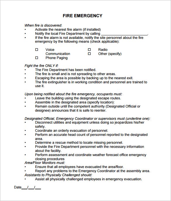 15 Emergency Action Plan Template Word Excel PDF