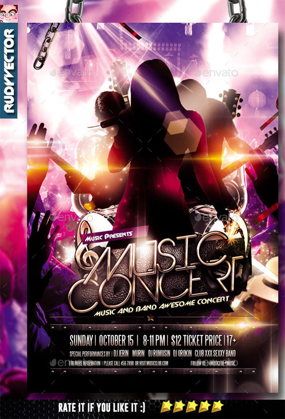 11 PSD Band Flyer Templates PSD AI Publisher Apple Pages