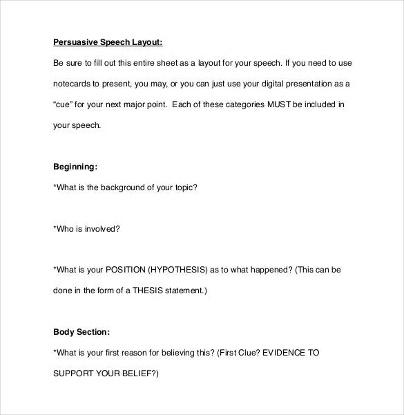 29+ Speech Outline Templates - PDF, DOC