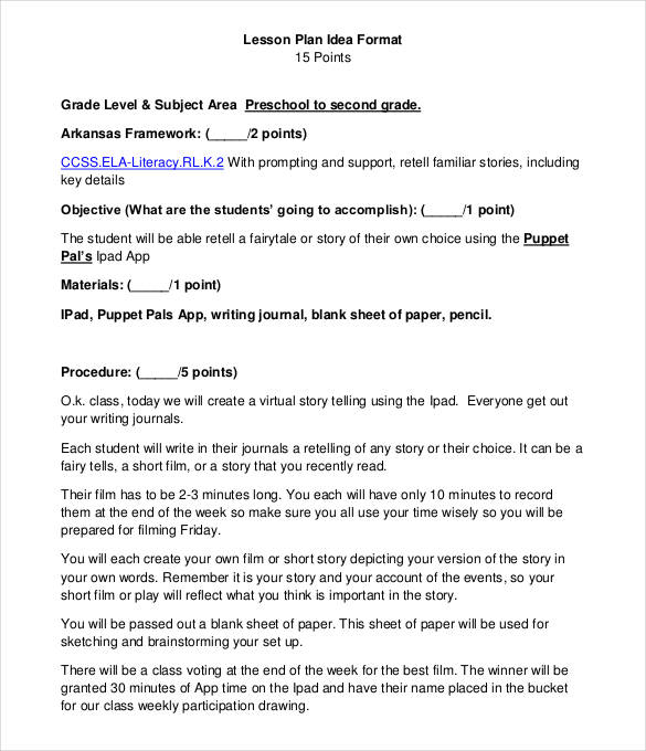 33+ Preschool Lesson Plan Templates - DOC, PDF, Excel