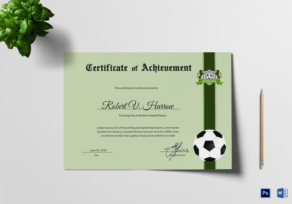 10+ Football Certificate Templates - Word, PDF Documents Download!